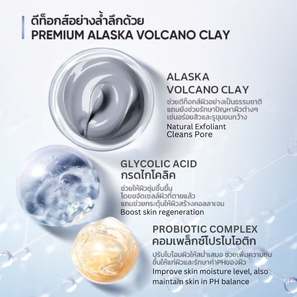 2 x SKINTIFIC Glycolic Clay Mask Alaska Volcano Detox Skin Clean Pores ...