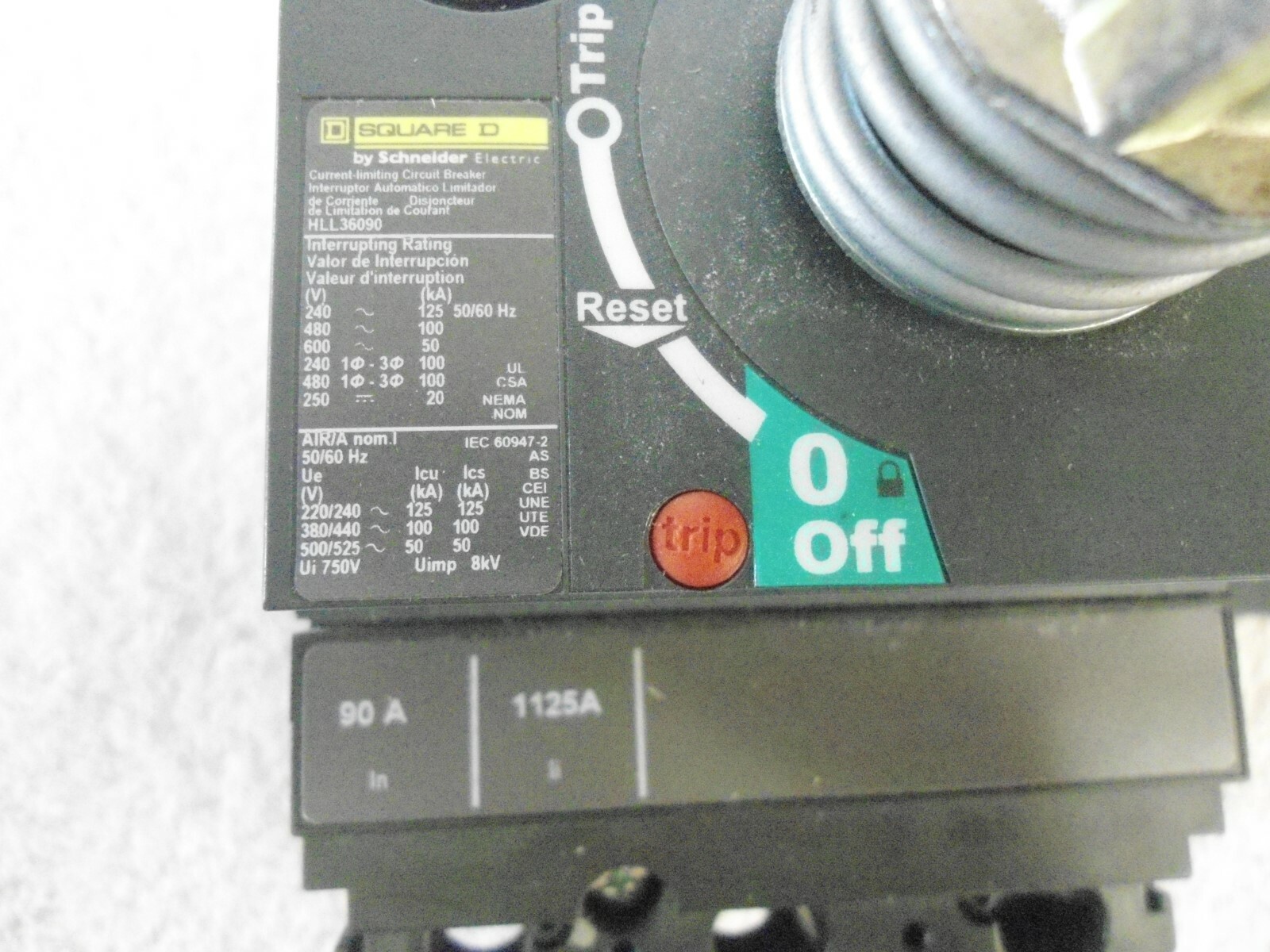 Square D PowerPact HL150 Circuit Breaker 3 Pole 90A 600V HLL36090 | eBay