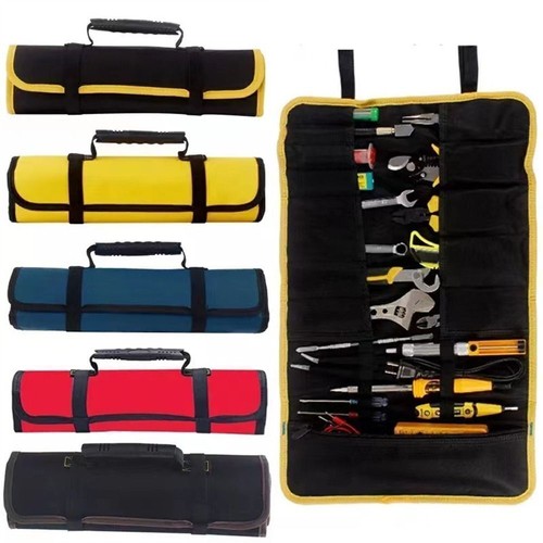 22 Pocket Spanner Wrench Tool Storage Bag Case Roll Up Canvas Pouch ...