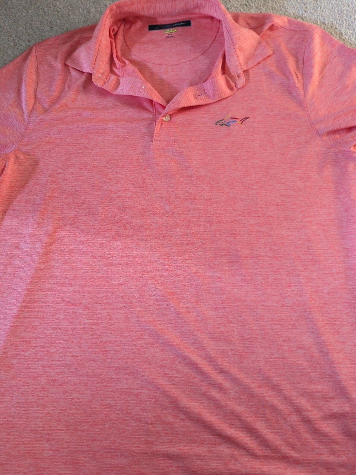 Greg Norman Shirt Mens Med Orange Polo Play Dry Cooling Fabric Golf | eBay