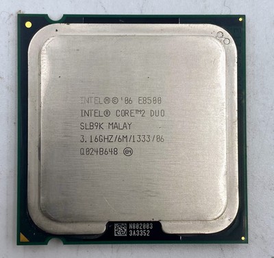 Intel Core 2 Duo E8500 SLB9K Dual-Core Processor 3.16GHz LGA775 Socket ...