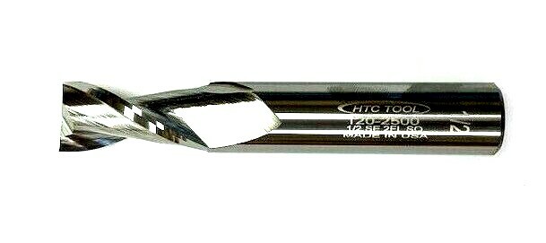 1/2" 2 FLUTE SOLID CARBIDE END MILL HTC #120-2500 1" FLUTE X 3" OVERALL ...
