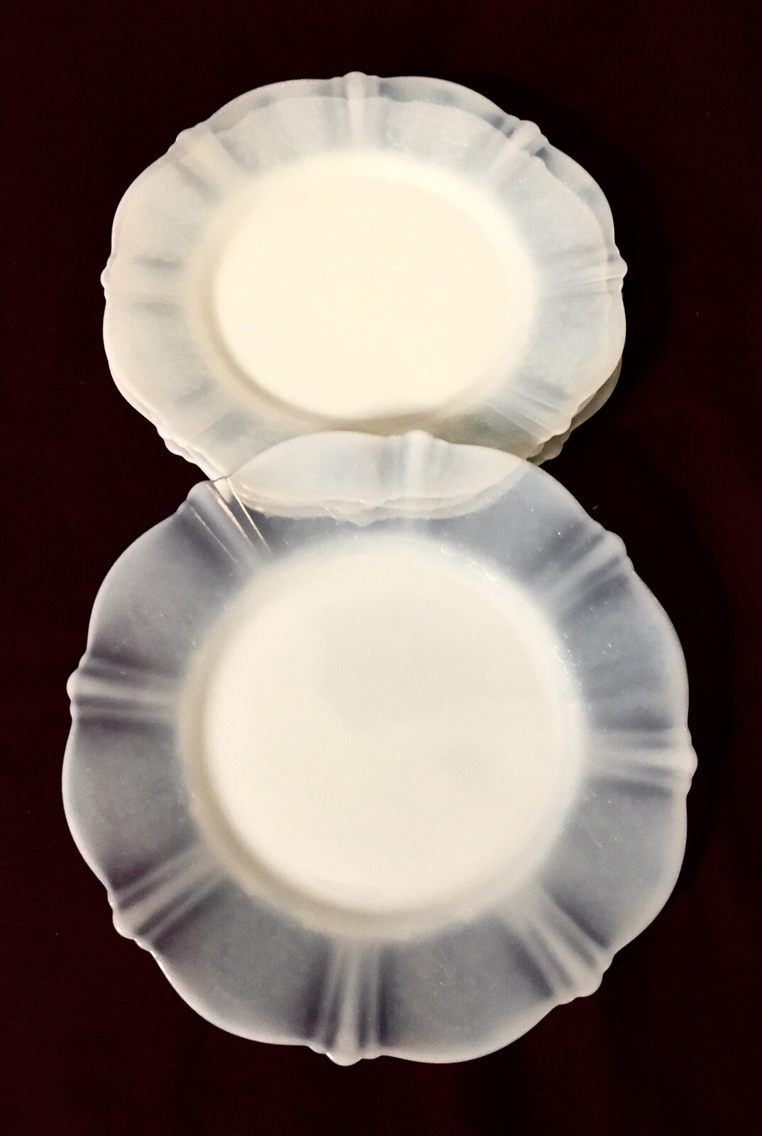 4 Vtg Macbeth Evans American Sweetheart Monax Glass Dessert /Bread ...