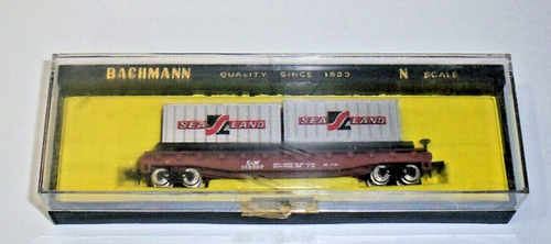 Bachmann N Scale 5542 L&N Flat Car With Sea/Land Cargo Containers New ...