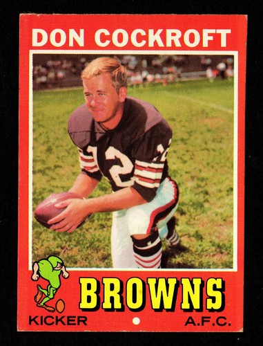 1971 Topps #193 Don Cockroft Cleveland Browns Football ROOKIE Card EX ...
