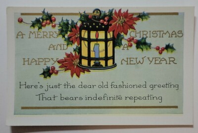 Postcard A Merry Christmas And Happy New Year Heres Just The Dear Old ...