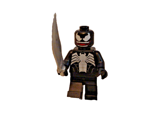RARE! LEGO Marvel Symbiote Spiderman Black Venom Angry w/ teeth, red ...