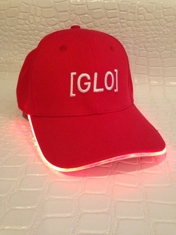 Red GLO Hat - I'm Glo'd Up - Lights Up Works! - Gem