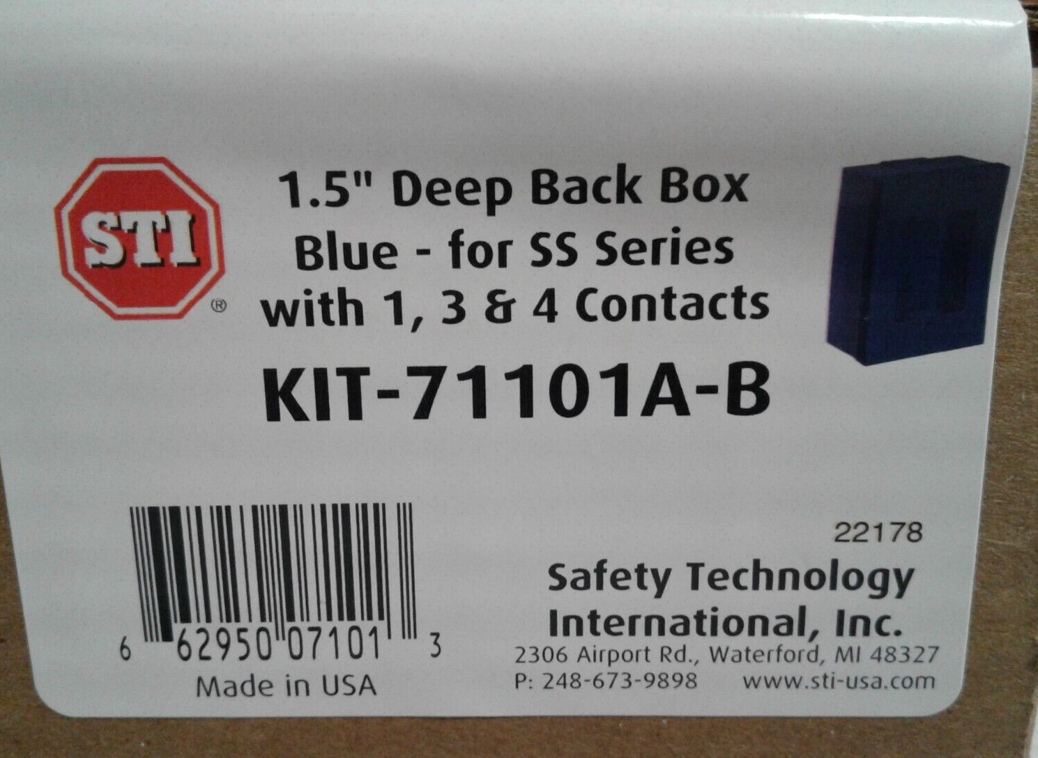 STI KIT-71101A-B 1.5" Deep Blue Back Box & Spacer Kit SS Series - Lot ...
