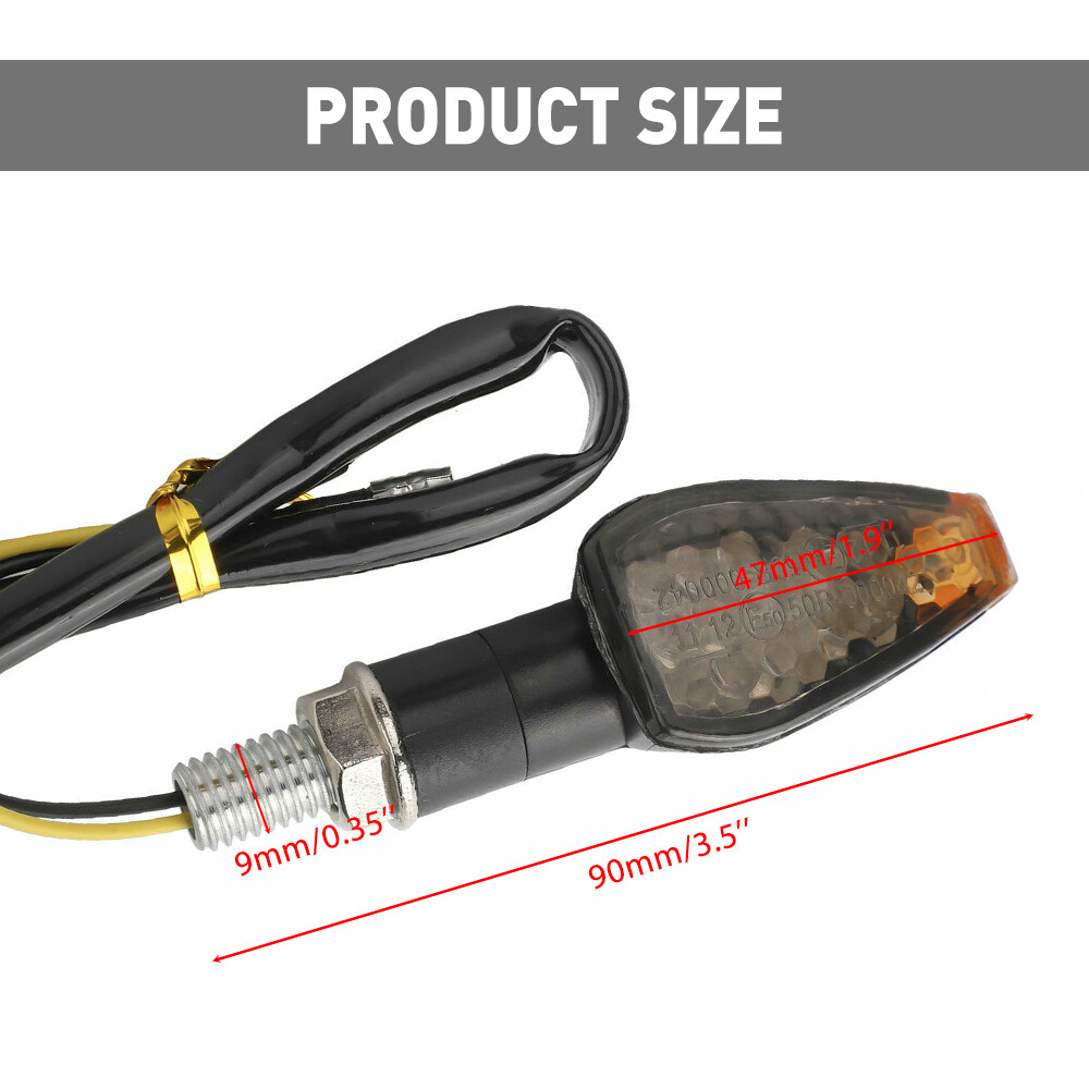 Amber Motorcycle Indicator Lights LED Motorcycle Turn Signals Blinker ...