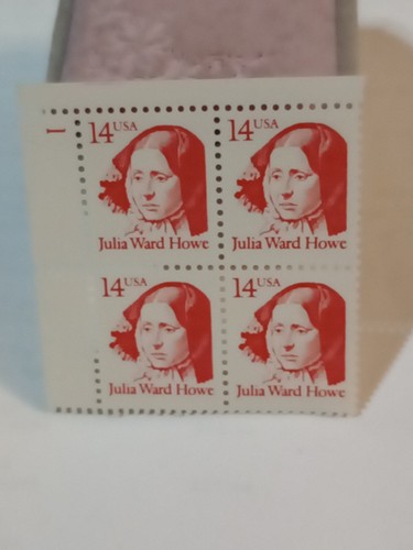 U.S. MINT NH NG 14 CENT JULIA WARD HOWE STAMP BLOCK CV 4.25 FV 0.56 | eBay