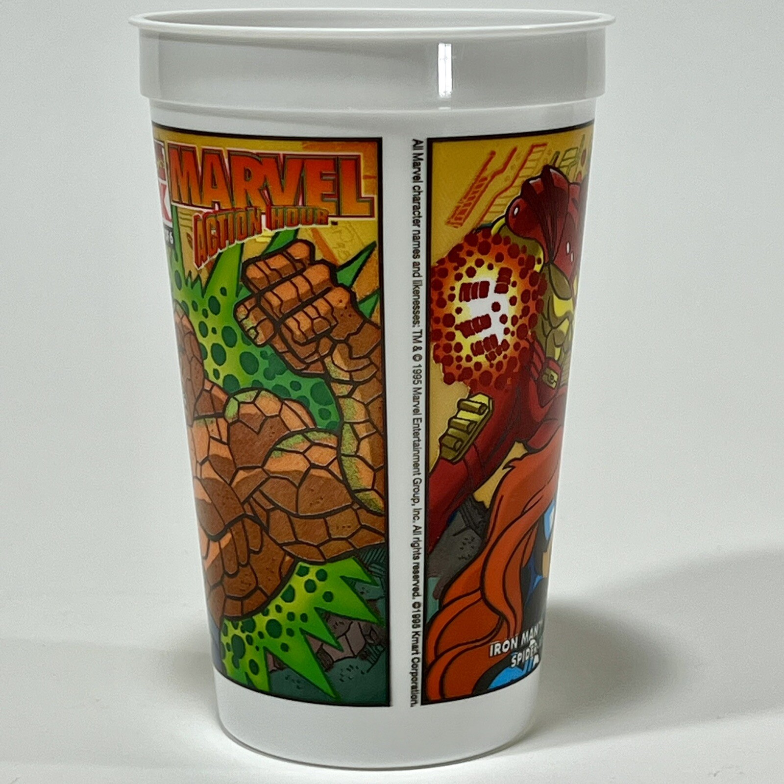 VTG 90s Marvel Action Hour #4 Super Hero Cup KMart Iron Man Dr. Doom ...