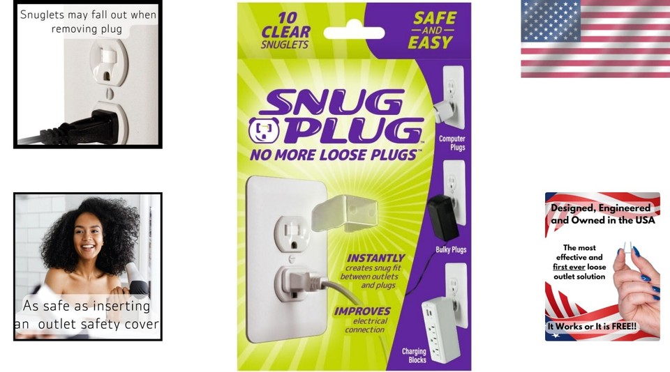 10 Pack Snug Plugs for Loose Outlets, Loose Outlet Plug Fix, Plugs Keep ...