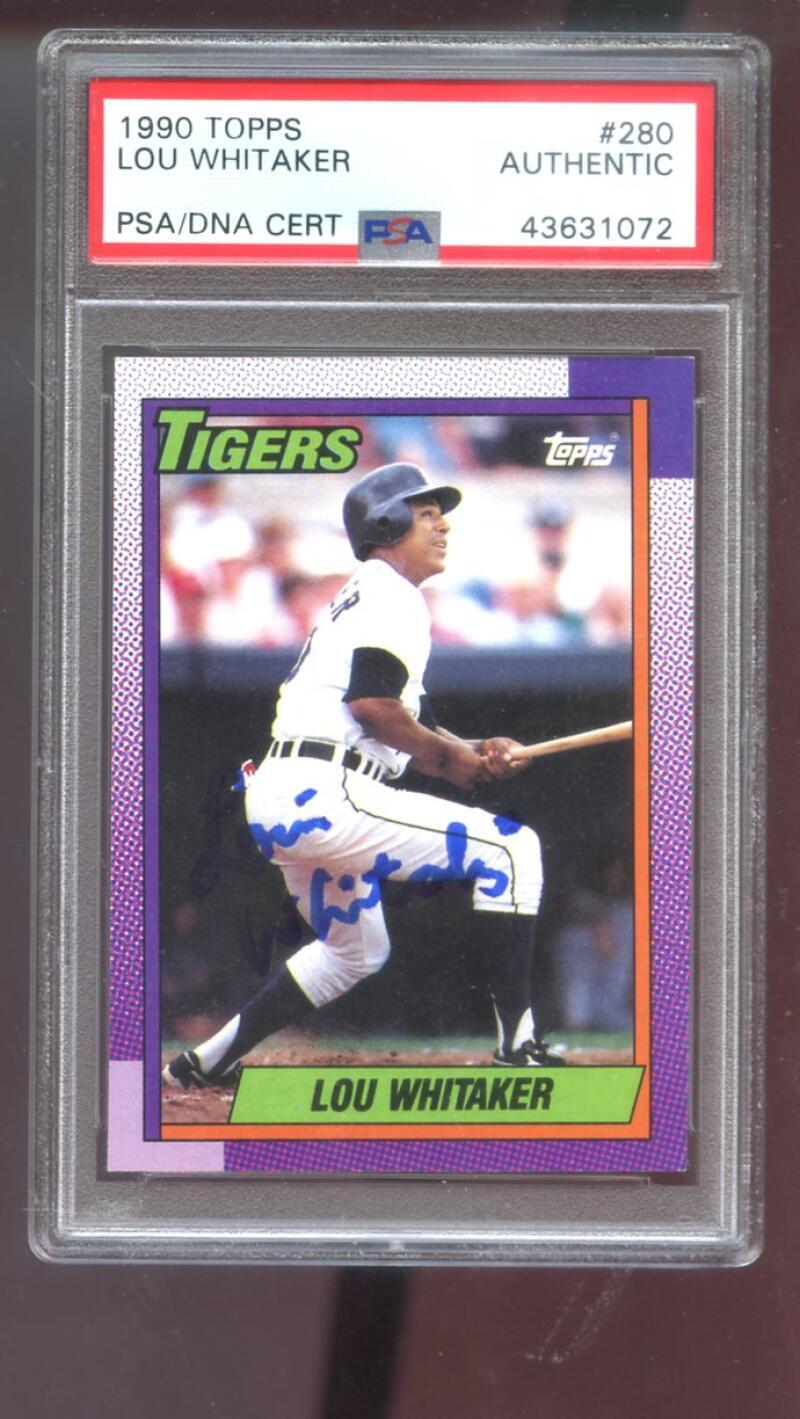 1990 Topps #280 Lou Whitaker AUTO SIGNED Autograph Card PSA/DNA ...