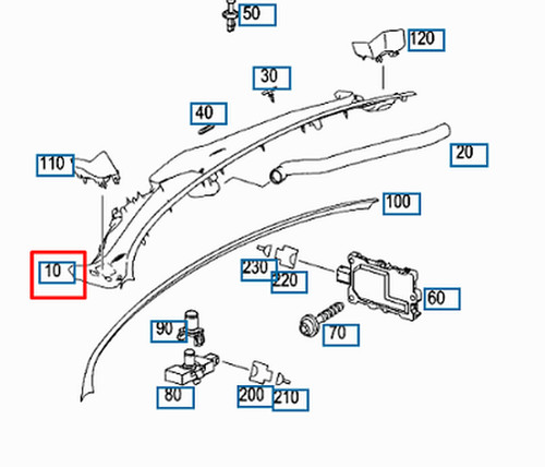 NEU MB CLS C219 VORNE QUERTRÄGER WASSERFALL GITTER LHD A2198300313 ...