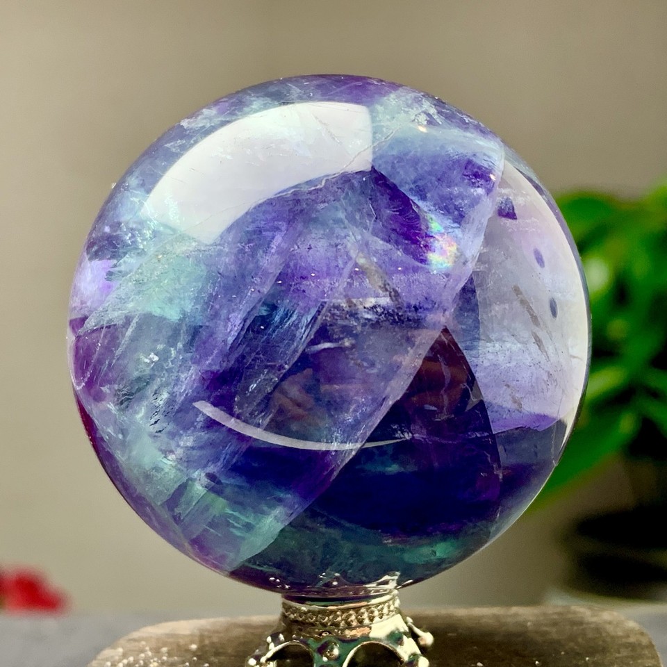 188G Natural Colored fluorite Quartz sphere Crystal ball Healing | eBay UK