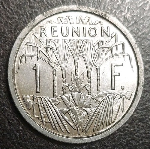 1964 French Reunion 1 Franc Aluminum AU Coin KM 6 | eBay