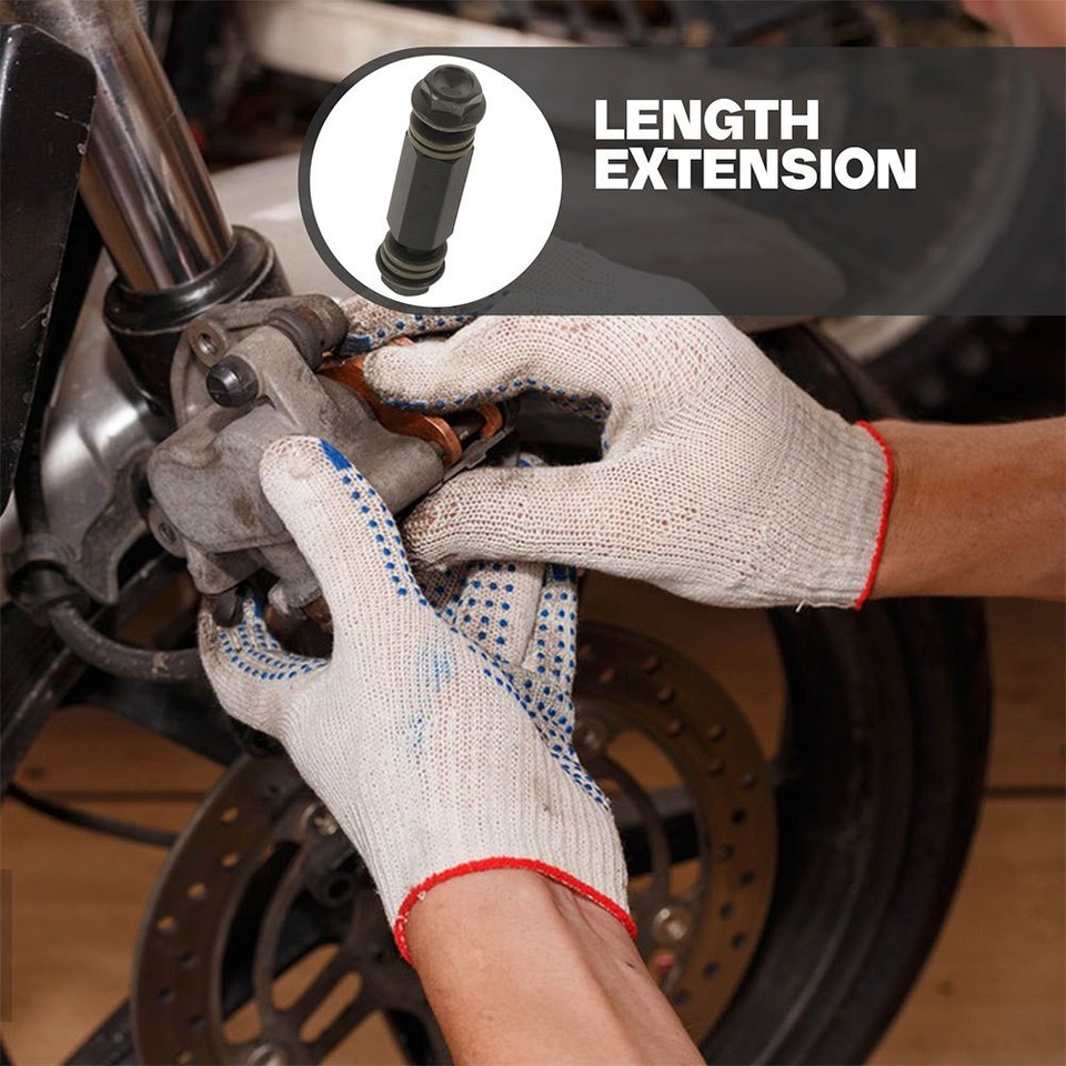 2 Pcs Motorcycle Brake Line Extender Hose Lengthening Adapter Extended ...