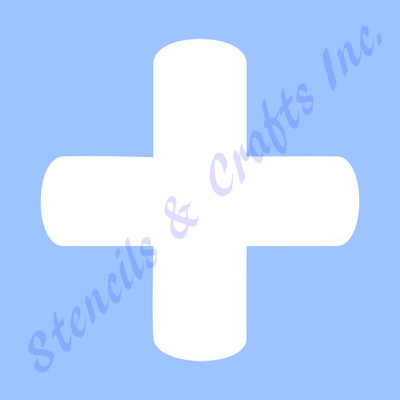 5" PLUS SIGN STENCIL CROSS STENCILS CRAFT TEMPLATE PAINT ART BACKGROUND ...