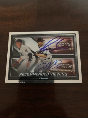 Pavin Smith Drew Ellis Signed Auto 2017 Bowman Draft Recommended ...