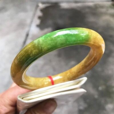59mm Natural Icy Green Yellow Jadeite Bangle Myanmar Jadeite Jade ...