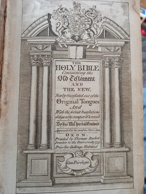 Antique Georgian Holy Bible Thomas Baskett 1755 Old Testament King ...