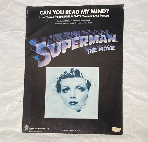 Vintage 1978 Sheet Music Superman The Movie Can You Read My Mind Warner ...
