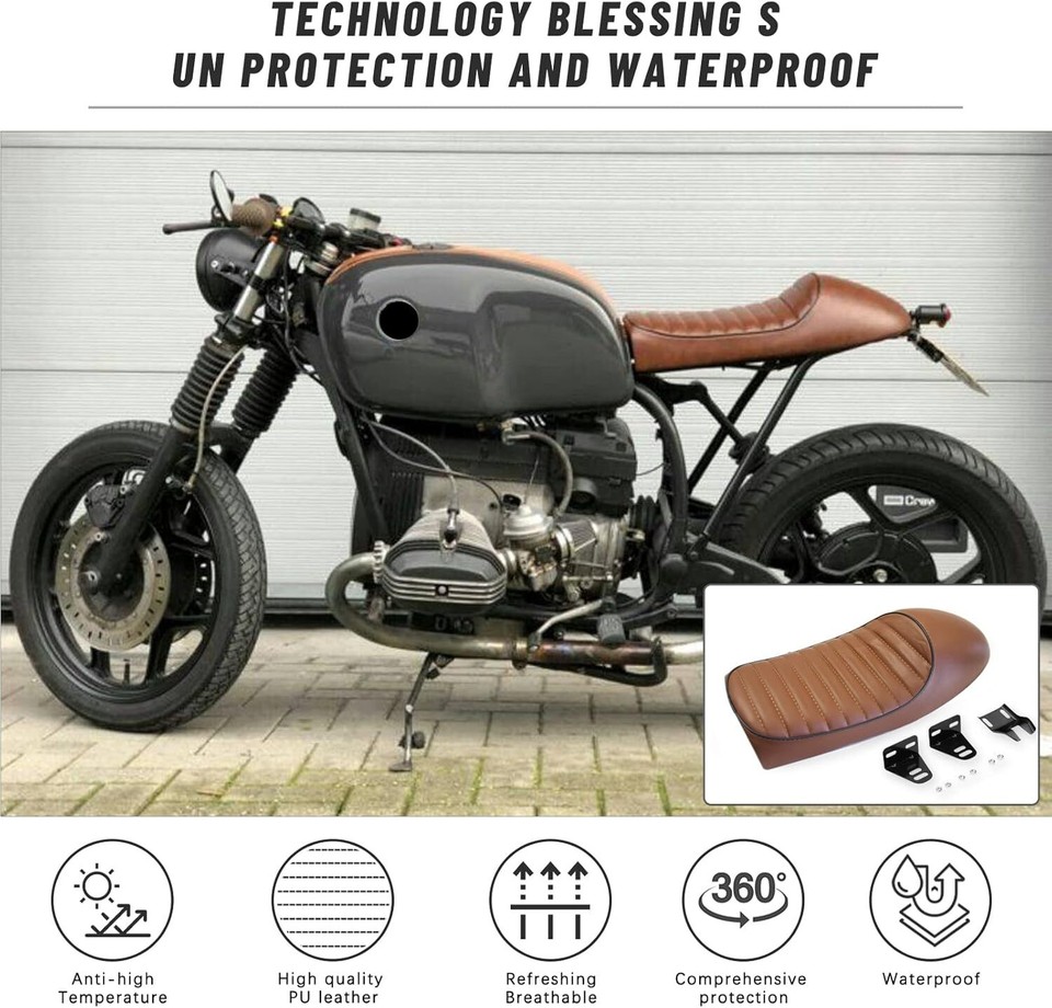 Motorcycle Cafe Racer Seat Flat Hump Saddle For Razor RSF650 Electric ...