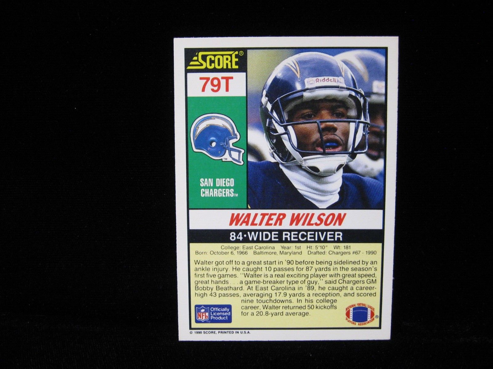 1990 Walter Wilson San Diego Chargers Score #79T | eBay