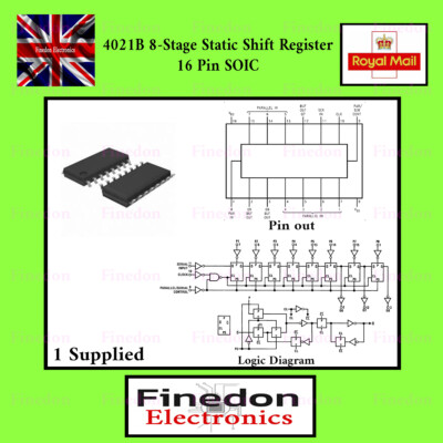 4021B C-MOS 8-Stage Static Shift Register 16 Pins SOIC SMD 4021 | eBay UK
