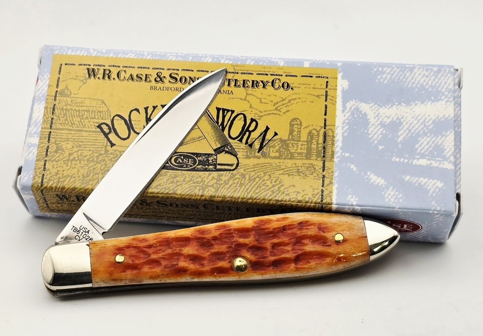 2016 Case XX Tear Drop – Pocket Worn Whiskey Bone – CV Blade – Made in ...