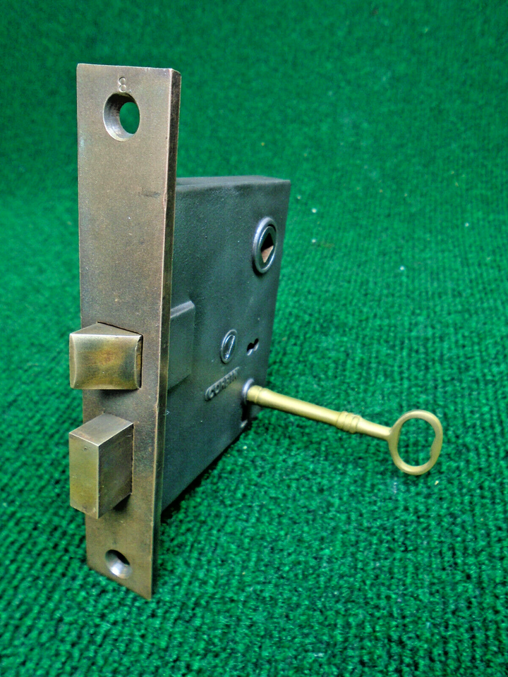 CORBIN #770 DOOR MORTISE LOCK with KEY, 5 1/2" FACEPLATE, 2 9/16" BS ...