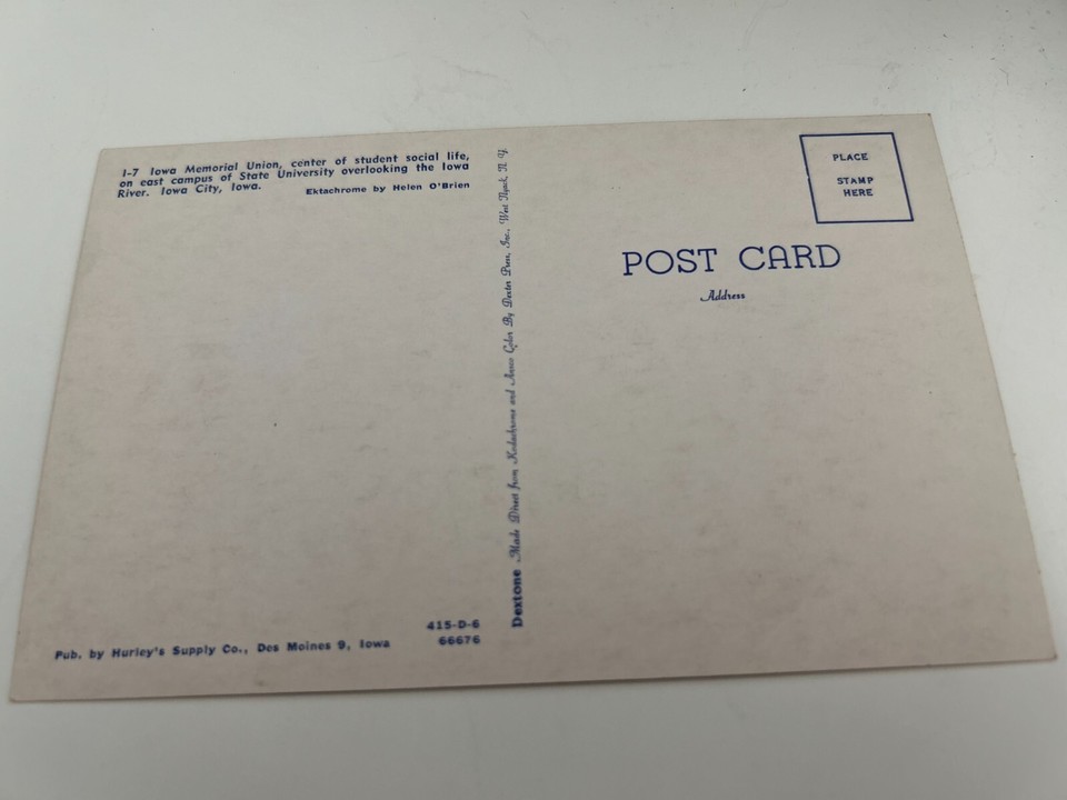 Iowa Memorial Union East Campus State University overlooking River Iowa ...