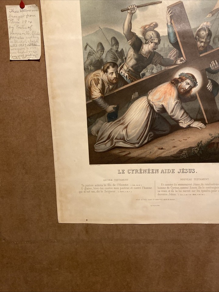 Jesus 5th Station Cross, Lithograph Original LE CYRÉNÉEN AIDE JÉSUS ...