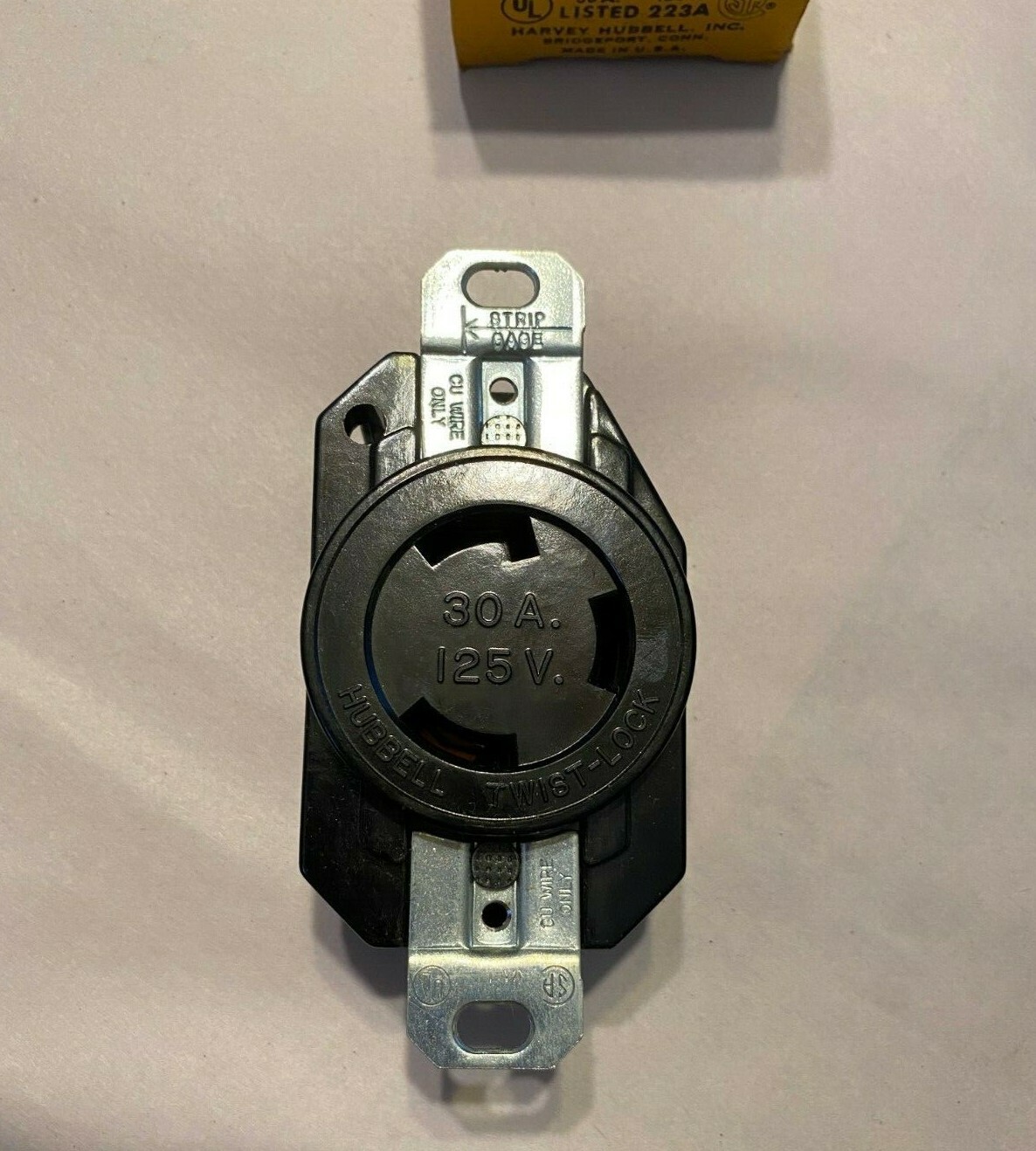 Hubbell 2610 Twist Lock Receptacle 3 Wire Grounding 30a 125v for sale ...