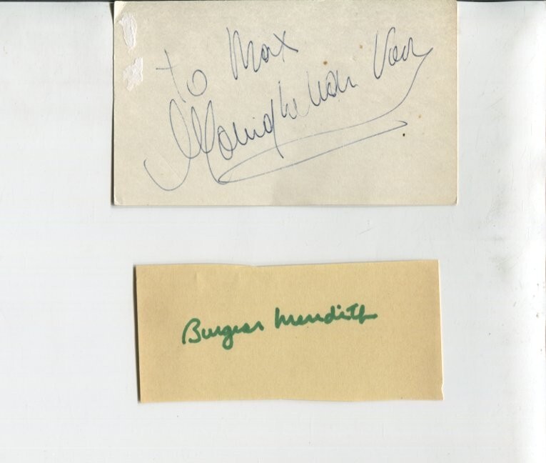 BATMAN tv BURGESS MEREDITH & MONIQUE VAN VOOREN signed AUTOGRAPH 8944 ...