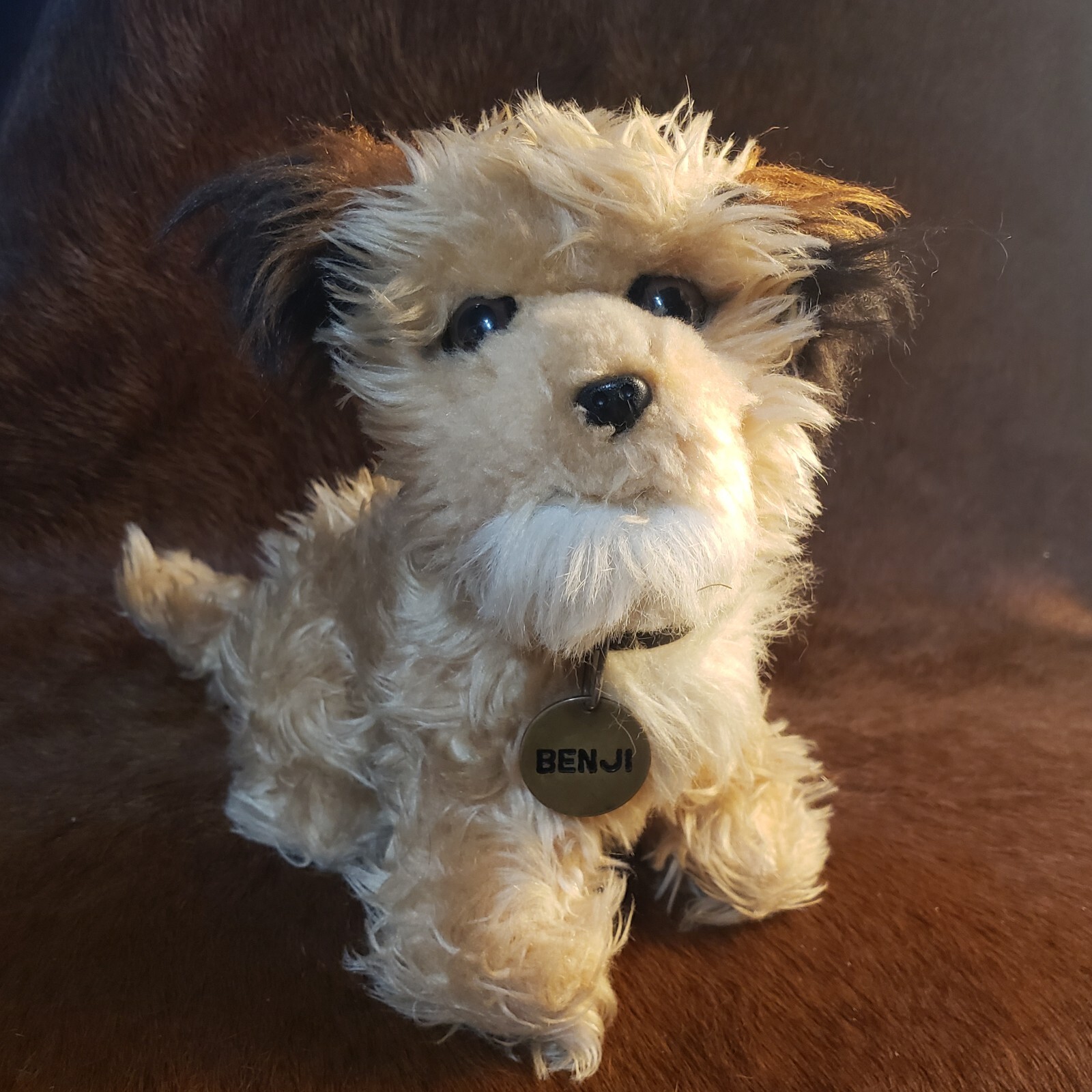 Vintage Dankin Joe Camp's BENJI 9" Plush Brass Collar Tag Stuffed Dog ...