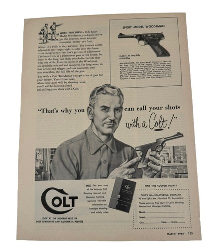 Vintage Colt Revolver Ad Cool Graphics Rare SHIPS FREE IN USA | eBay