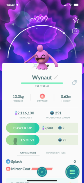Pokémon Go Shiny Baby Wynaut 30 days or Registered Trade | eBay