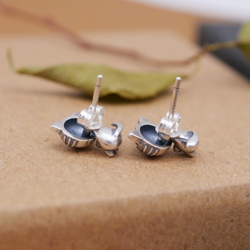 925 Sterling Silver Cute Cat Kitten Stud Earrings Ear Jacket A4444 | eBay