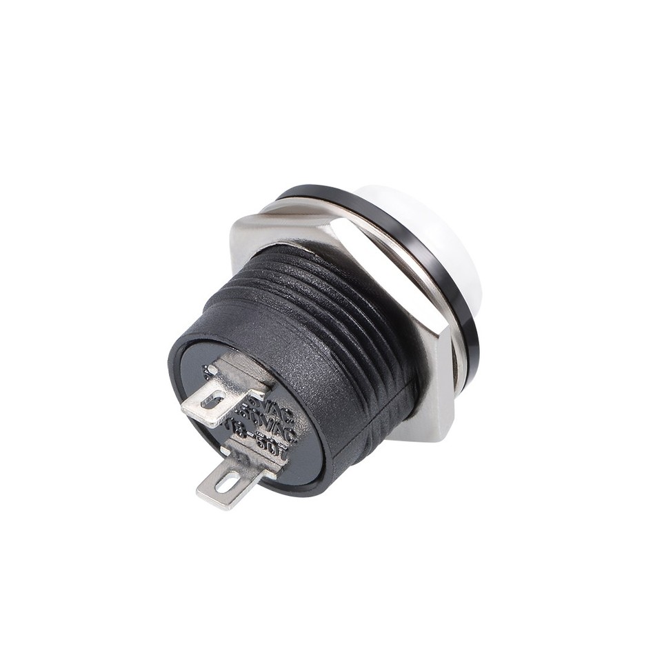 10Pcs 16mm White Momentary Push Button Switch Round Raised Button SPST ...