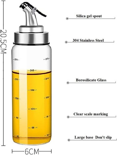 Olive Oil Dispenser Bottle 10Oz High Borosilicate Glass Non Drip Spout ...