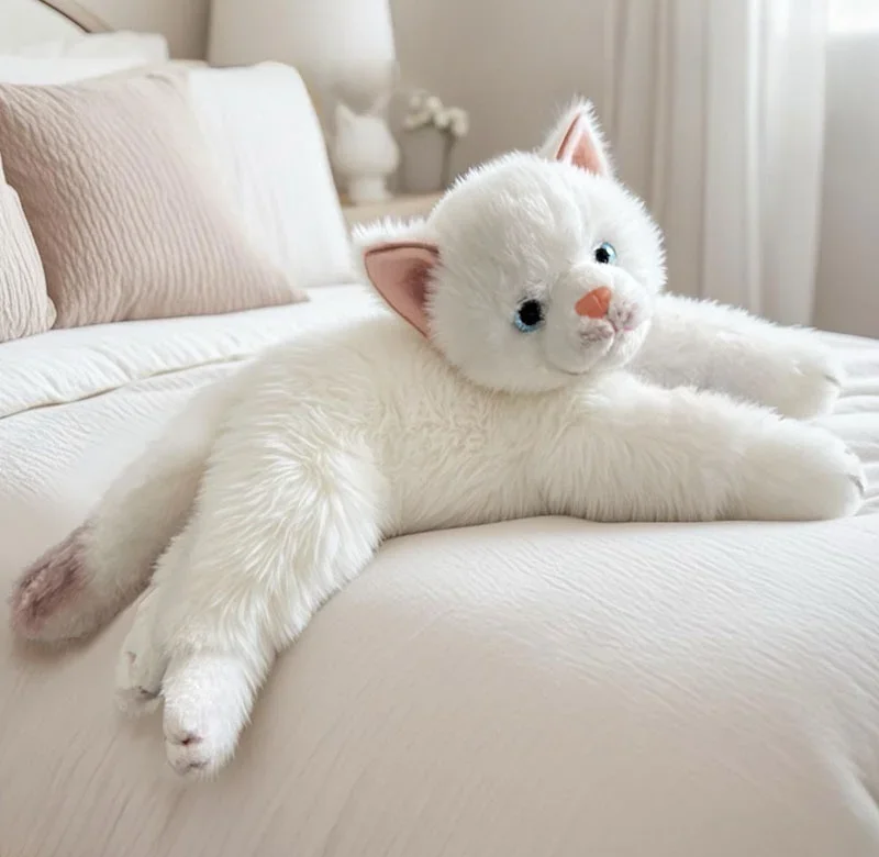 White Kitten Cat 15 Inch Stuffed Animal Plush Toys Toddler Doll Kids ...