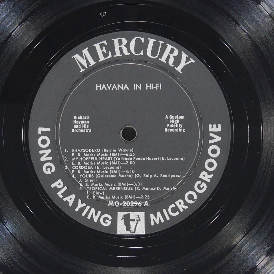 RICHARD HAYMAN Havana In Hi-Fi MERCURY MG 20296 VG 1957 Latin LP Latin ...