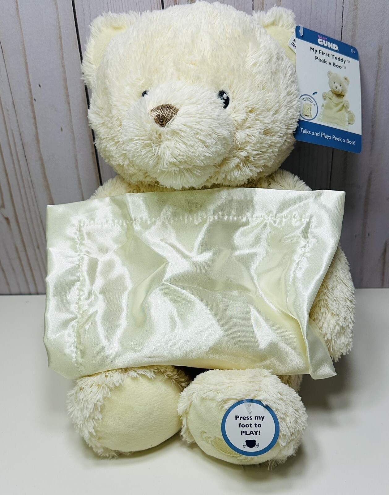 Baby GUND Peek-A-Boo My First Teddy Bear Animated Ultra Soft Plush ...