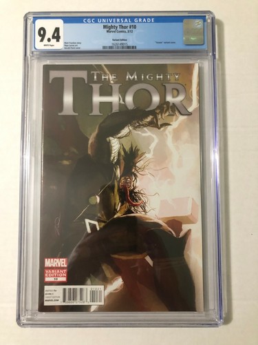 Mighty Thor (2011-2012) #10 Gerald Parel Venom 1:50 Variant CGC 9.4 (NM ...
