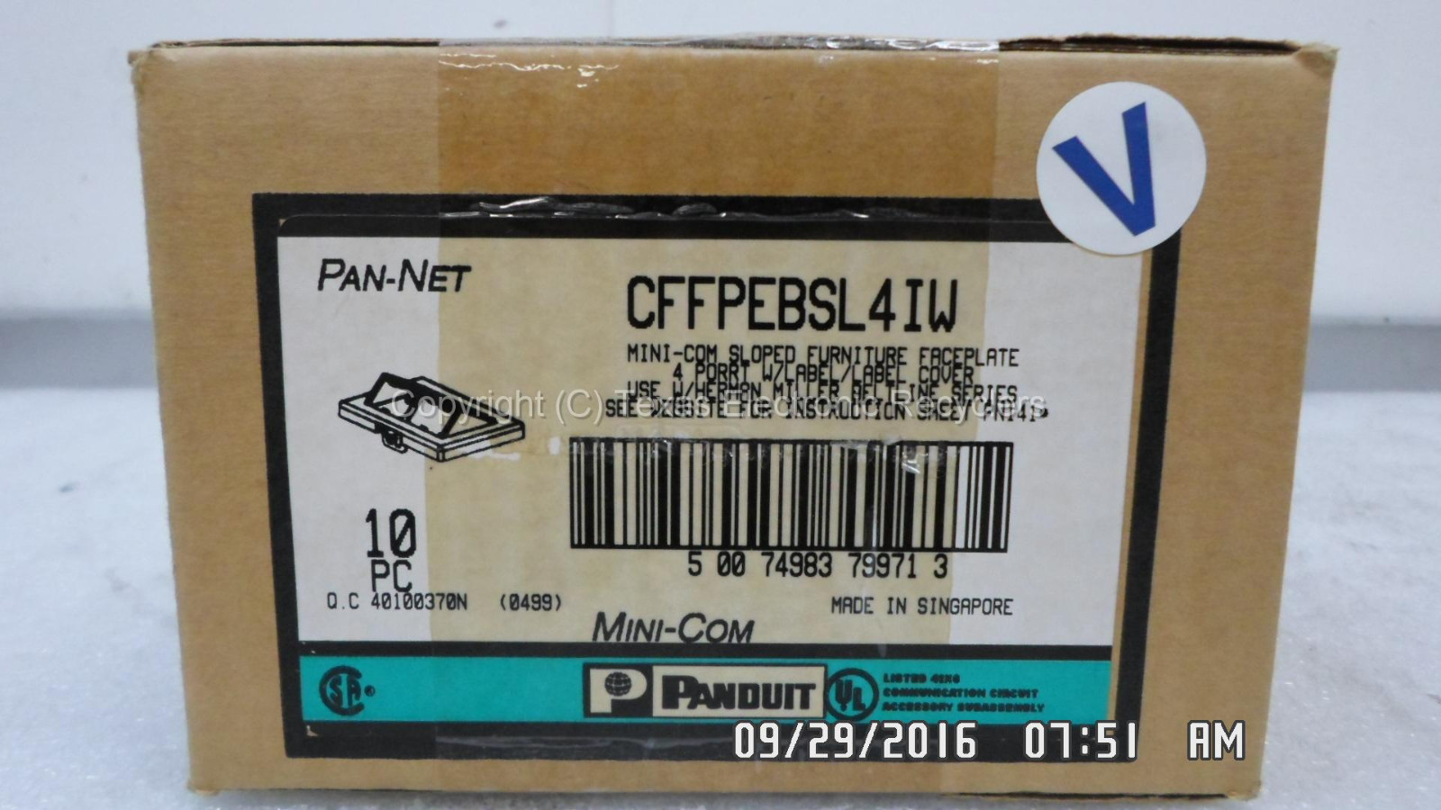 Qty 10 - Panduit CFFPEBSL4IW 4-Port Sloped Herman Miller Furniture ...