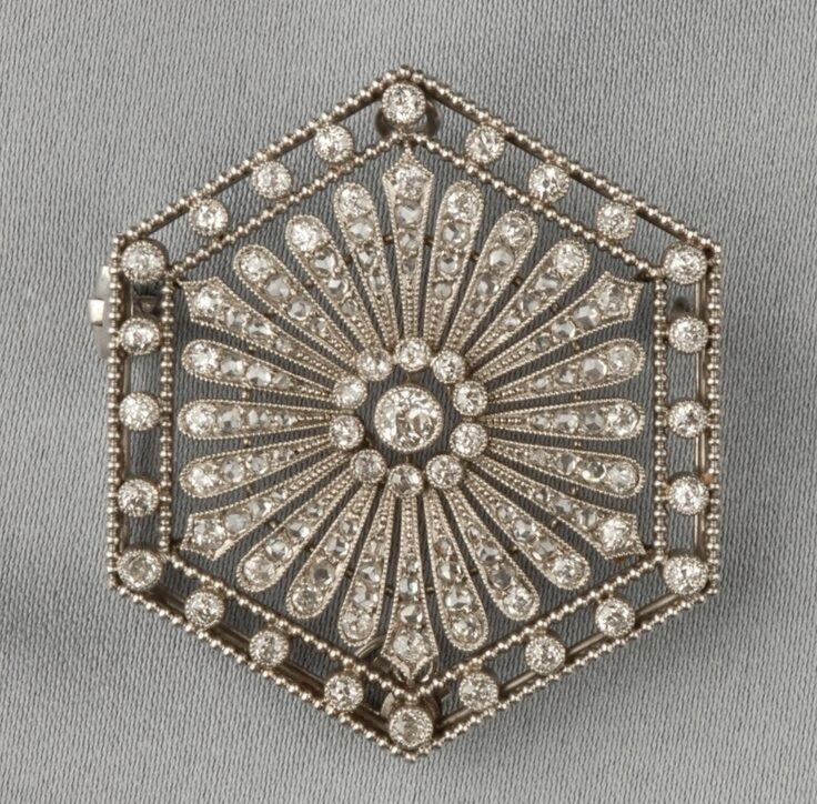 Art Deco Lapel Pin Brooch 925 Sterling Silver Handmade Pave Set ...