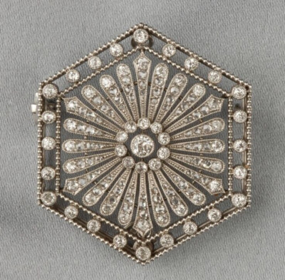 Art Deco Lapel Pin Brooch 925 Sterling Silver Handmade Pave Set ...