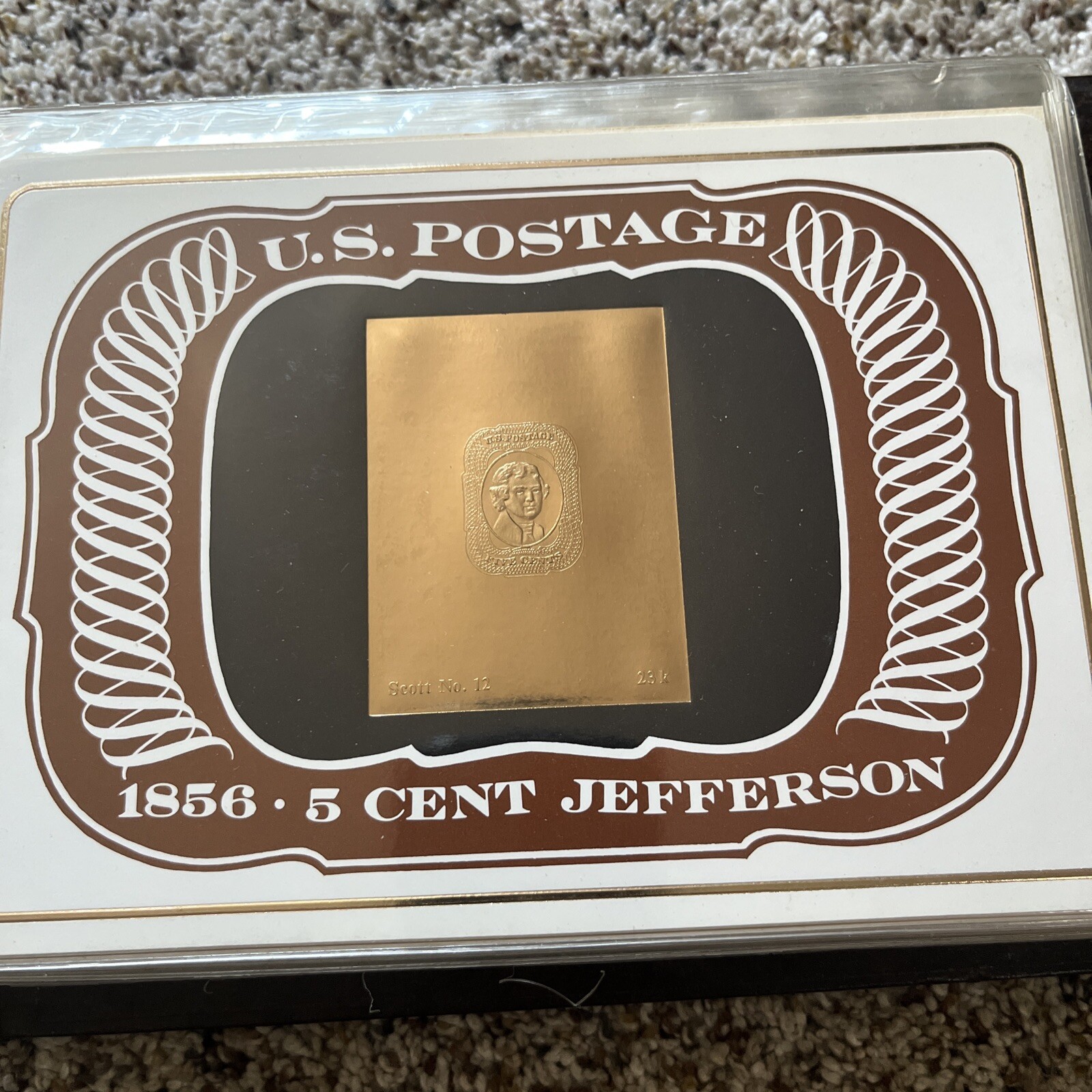 23 Karat Gold Proof Collection US Stamp Classics 33 Stamps W/COA 3.7g ...